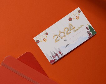 Digital Printable Christmas Card, Instant Download, Happy New Year Card ...