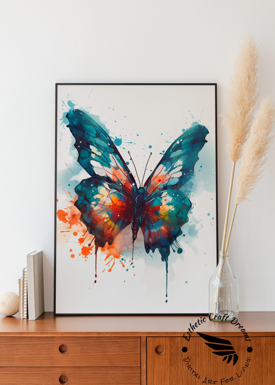 Digital Watercolor Butterfly, Portrait of Butterfly, Artful Art Gift ...