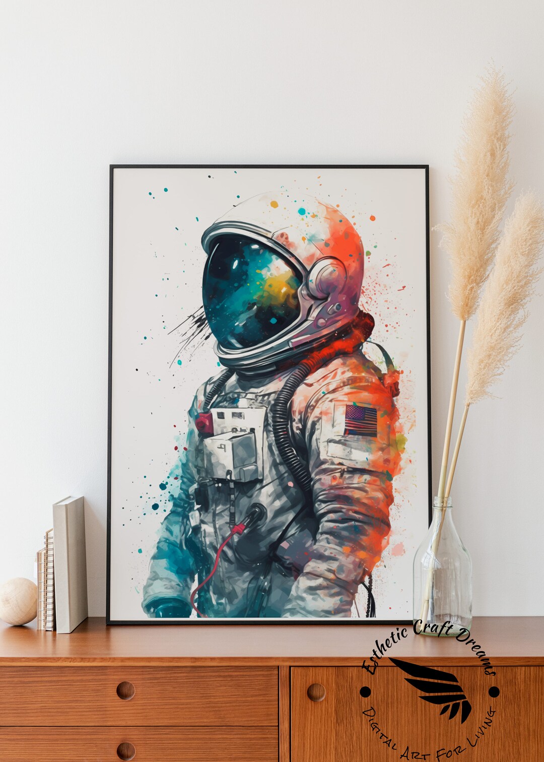 Leinwand Druckbare Astronaut Portrait Digitales Poster - Etsy