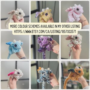 One Crochet Small Baby Dragon Plushie, Handmade Stuffie, Personalised Colours, Amigurumi Toy ...