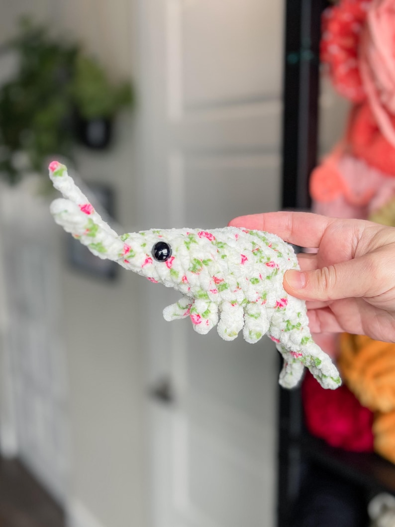 Crochet Small Shrimp Plushie, Handmade Prawn Stuffie, Personalised ...