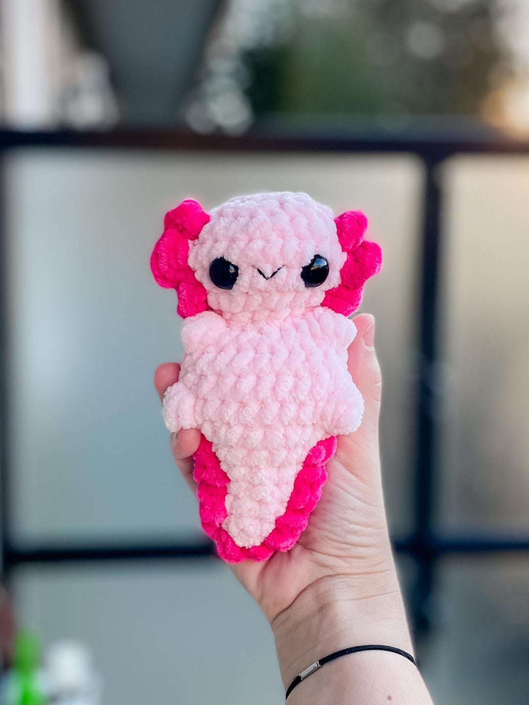 One Crochet Small Axolotl Plushie, Handmade Stuffie, Personalised ...