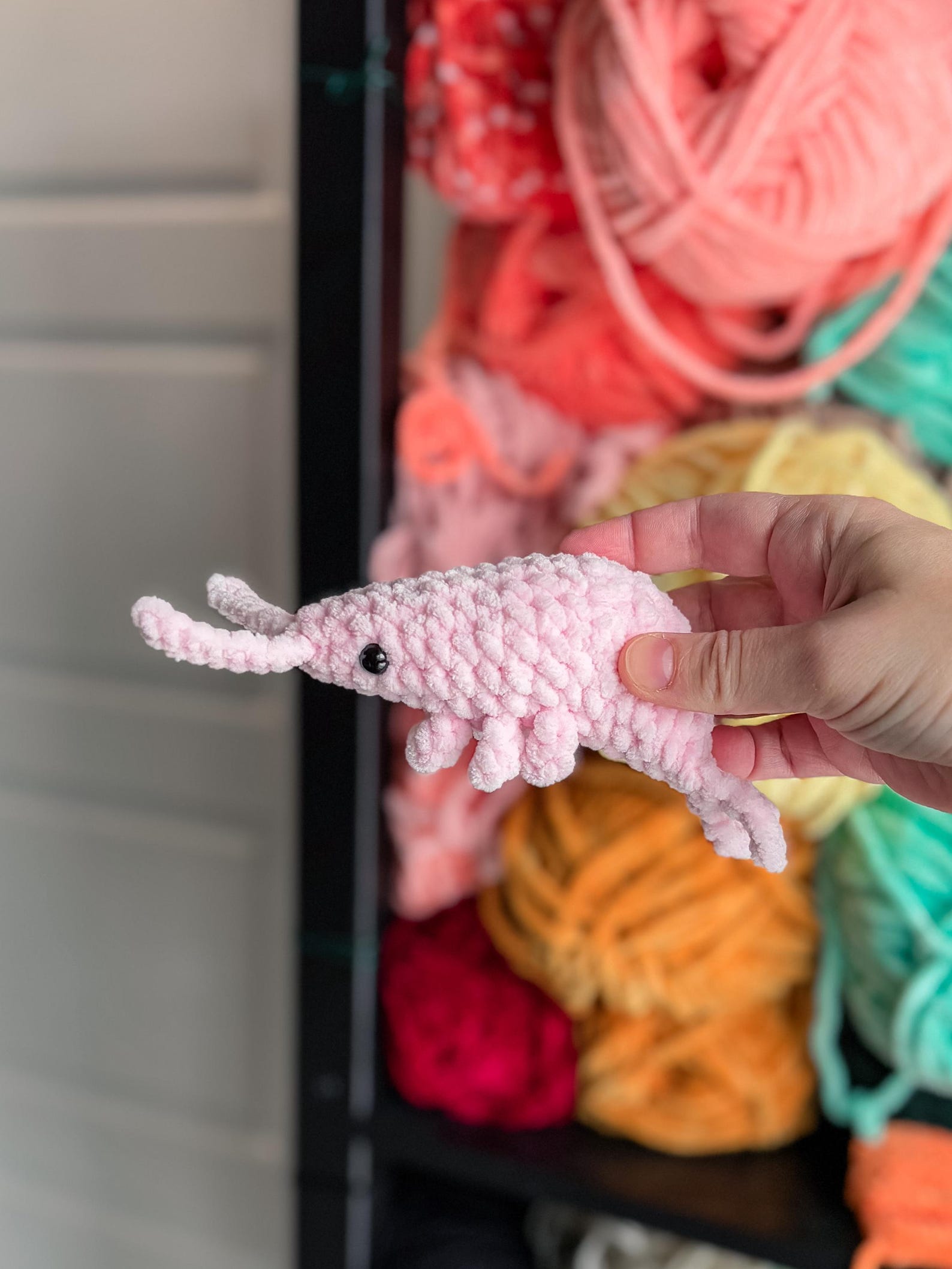 Crochet Small Shrimp Plushie, Handmade Prawn Stuffie, Personalised ...
