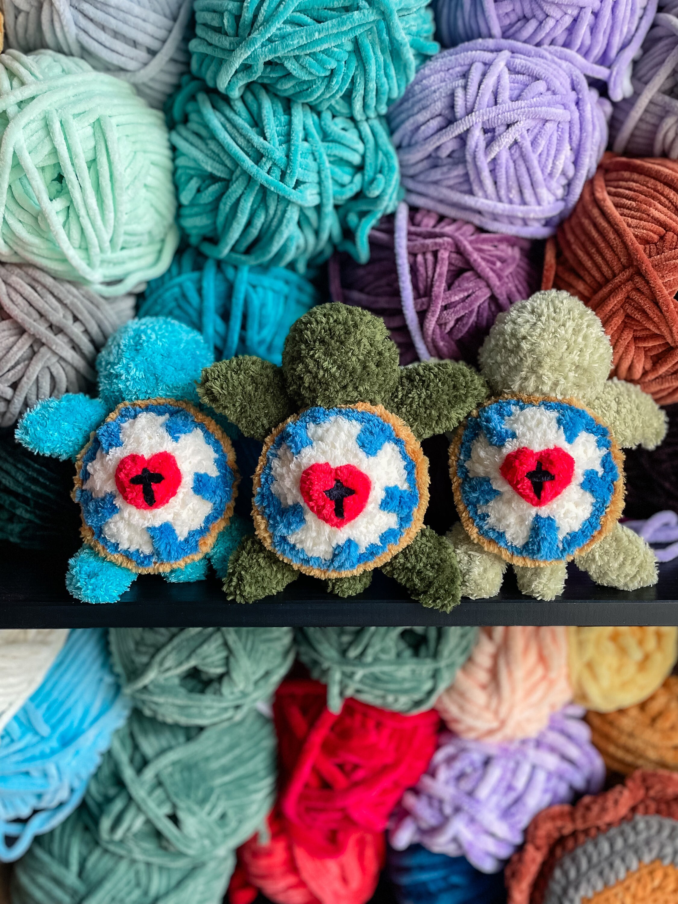 New Fluffy Crochet Amigurumi Sea Turtle Stuffie With Luther's Rose on ...
