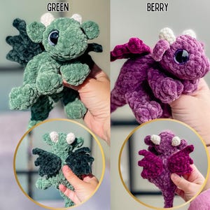 One Crochet Small Baby Dragon Plushie, Handmade Stuffie, Personalised ...