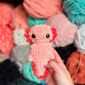 One Crochet Small Axolotl Plushie, Handmade Stuffie, Personalised ...