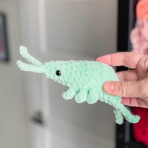 Crochet Small Shrimp Plushie, Handmade Prawn Stuffie, Personalised ...