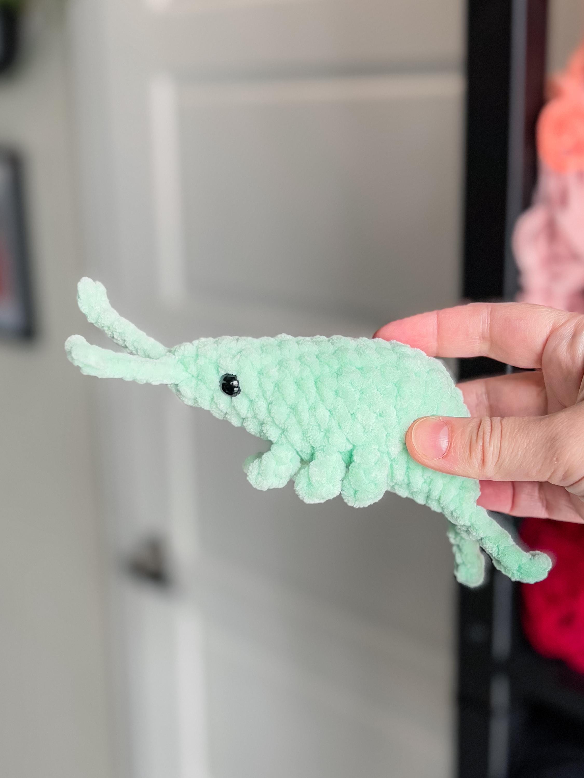 Crochet Small Shrimp Plushie, Handmade Prawn Stuffie, Personalised ...