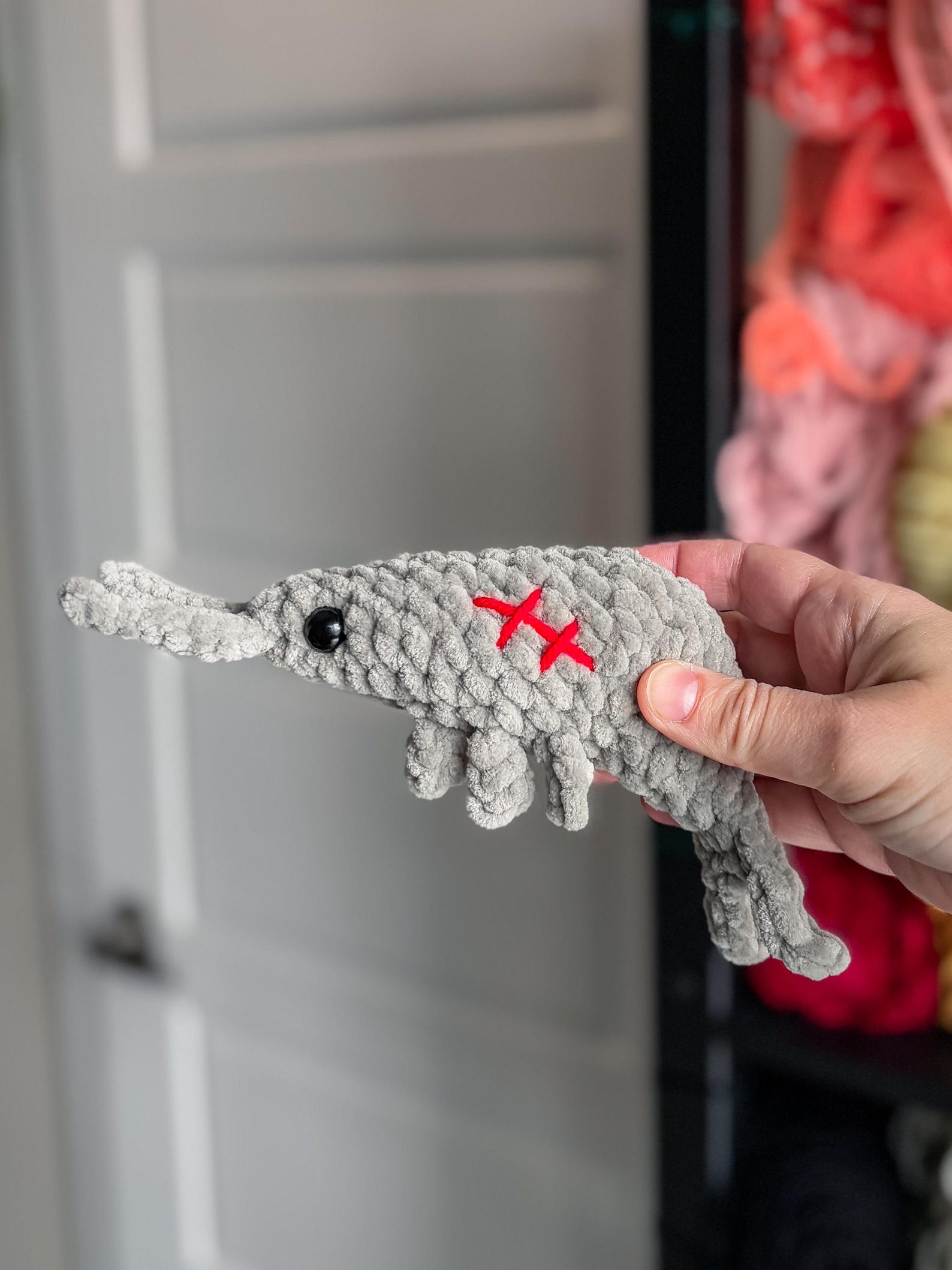 Crochet Small Shrimp Plushie, Handmade Prawn Stuffie, Personalised ...