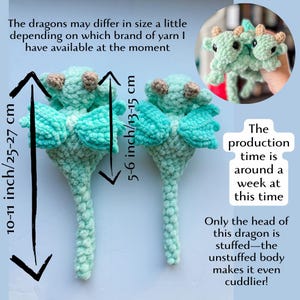 One Crochet Small Baby Dragon Plushie, Handmade Stuffie, Personalised Colours, Amigurumi Toy ...