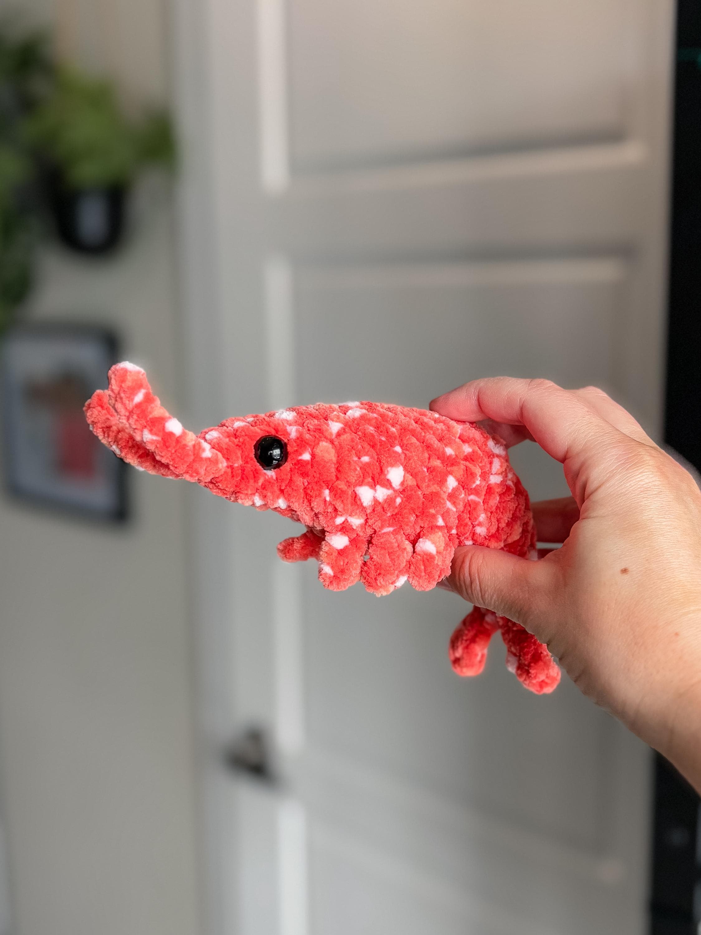 Crochet Small Shrimp Plushie, Handmade Prawn Stuffie, Personalised ...
