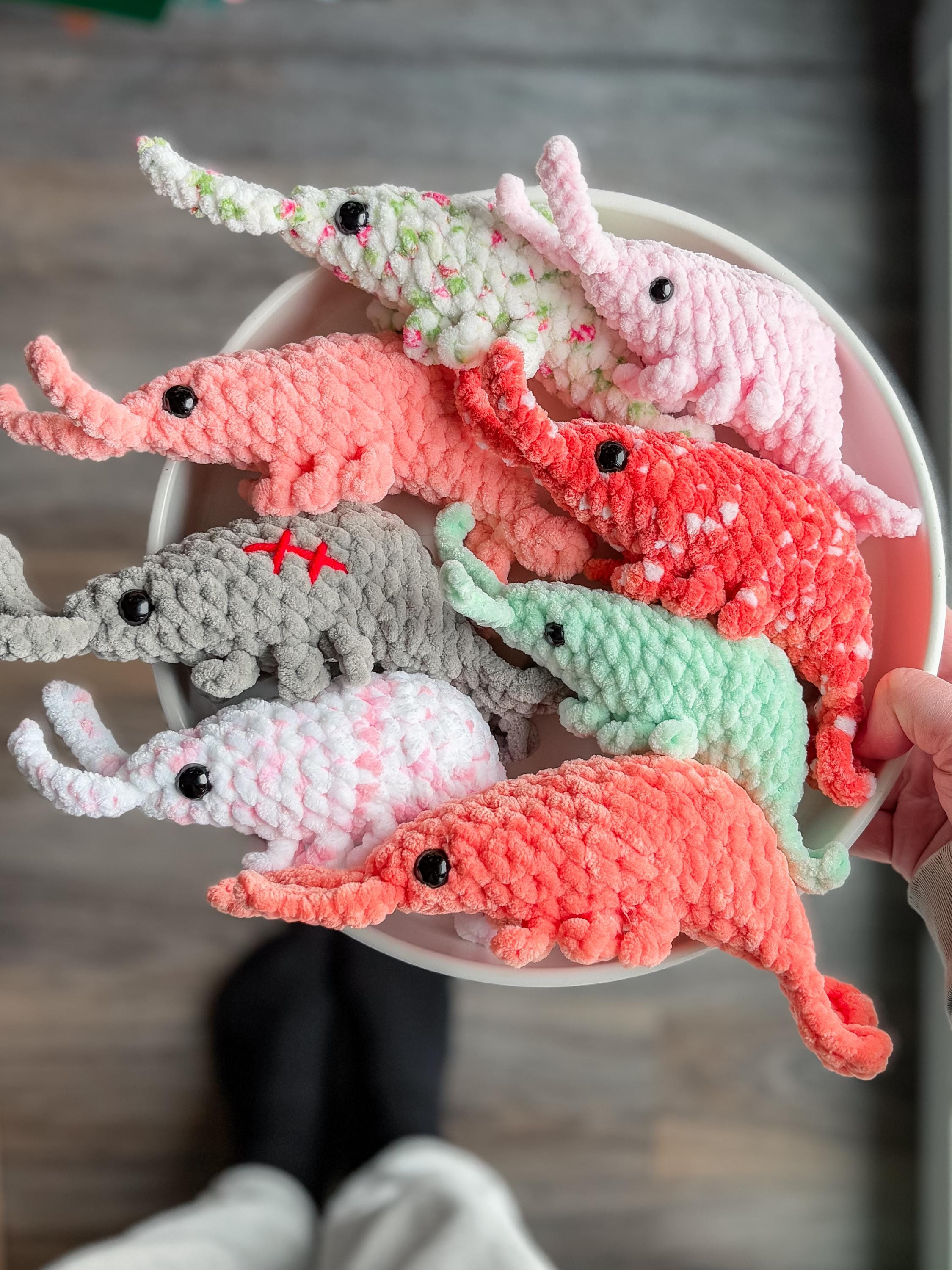 Crochet Small Shrimp Plushie, Handmade Prawn Stuffie, Personalised ...