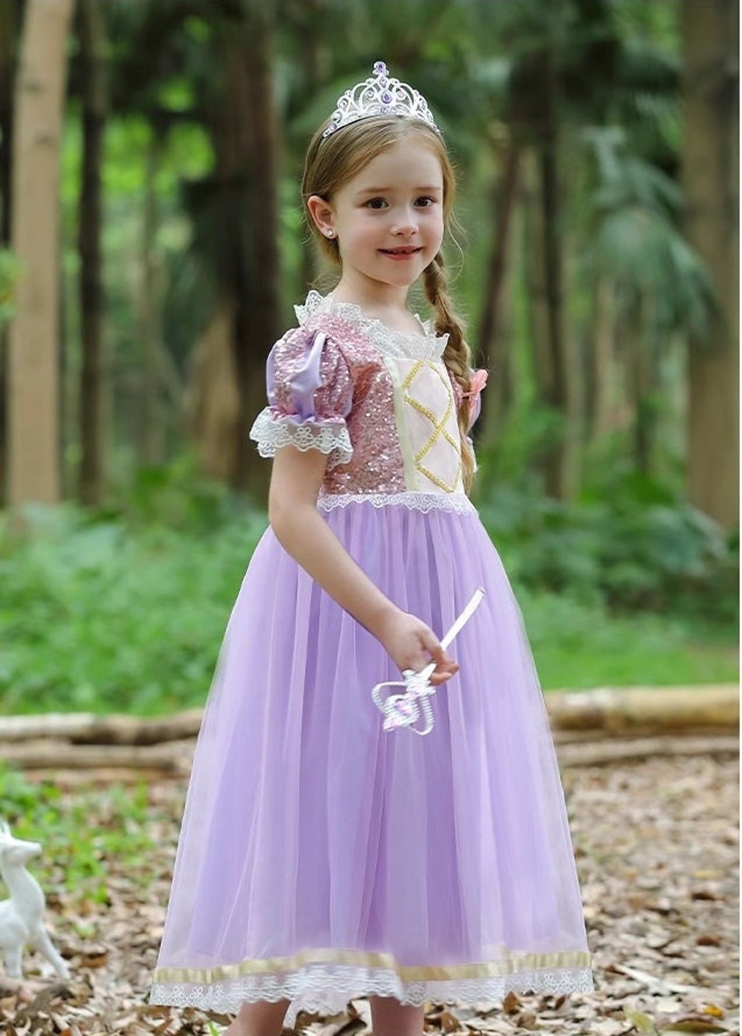 Sequin Purple Tangled Rapunzel Princess Dress Costume With Sequin and ...