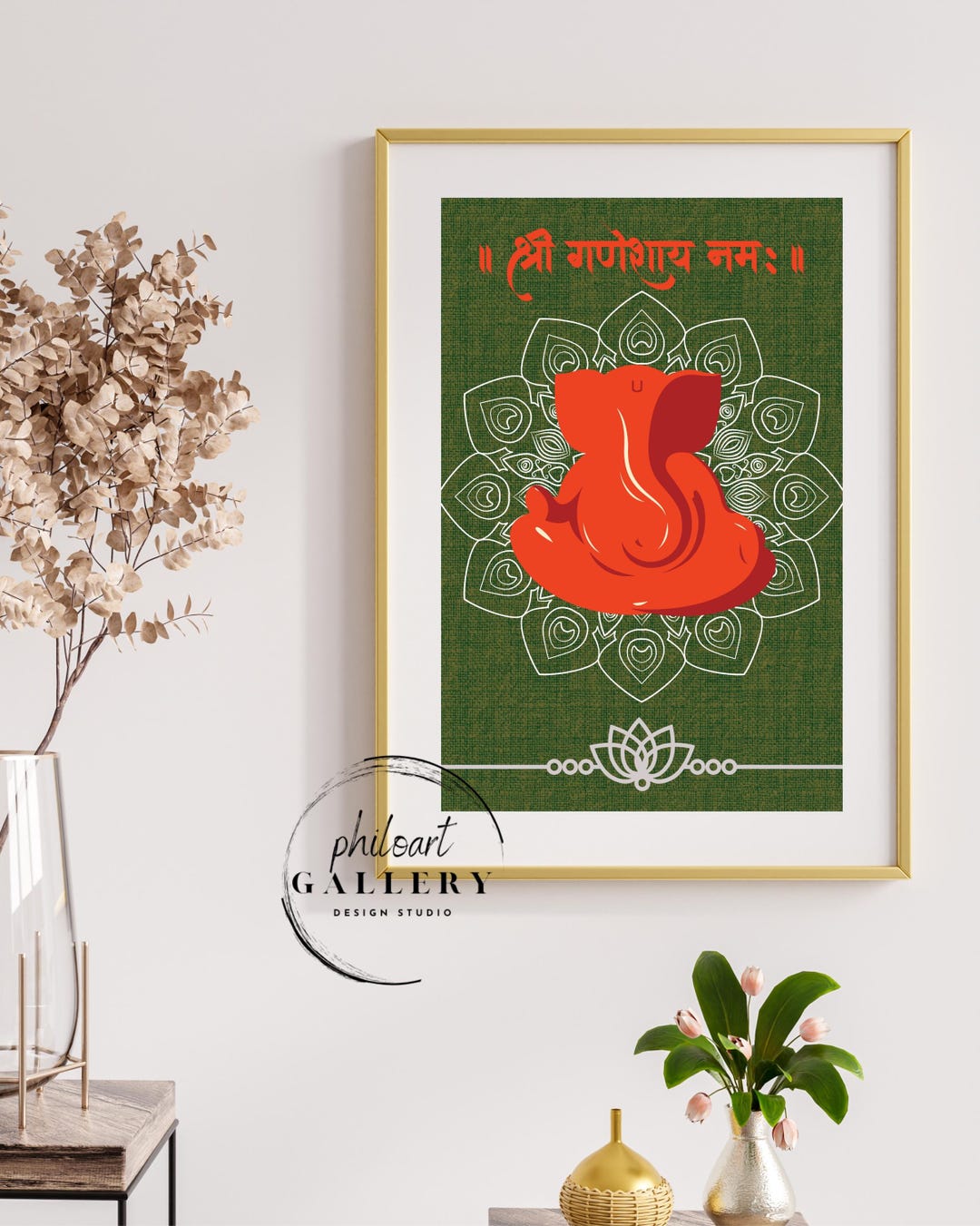 Lord Ganesha Mandala Art | Sacred Ganpati Wall Decor Art | Hindu ...