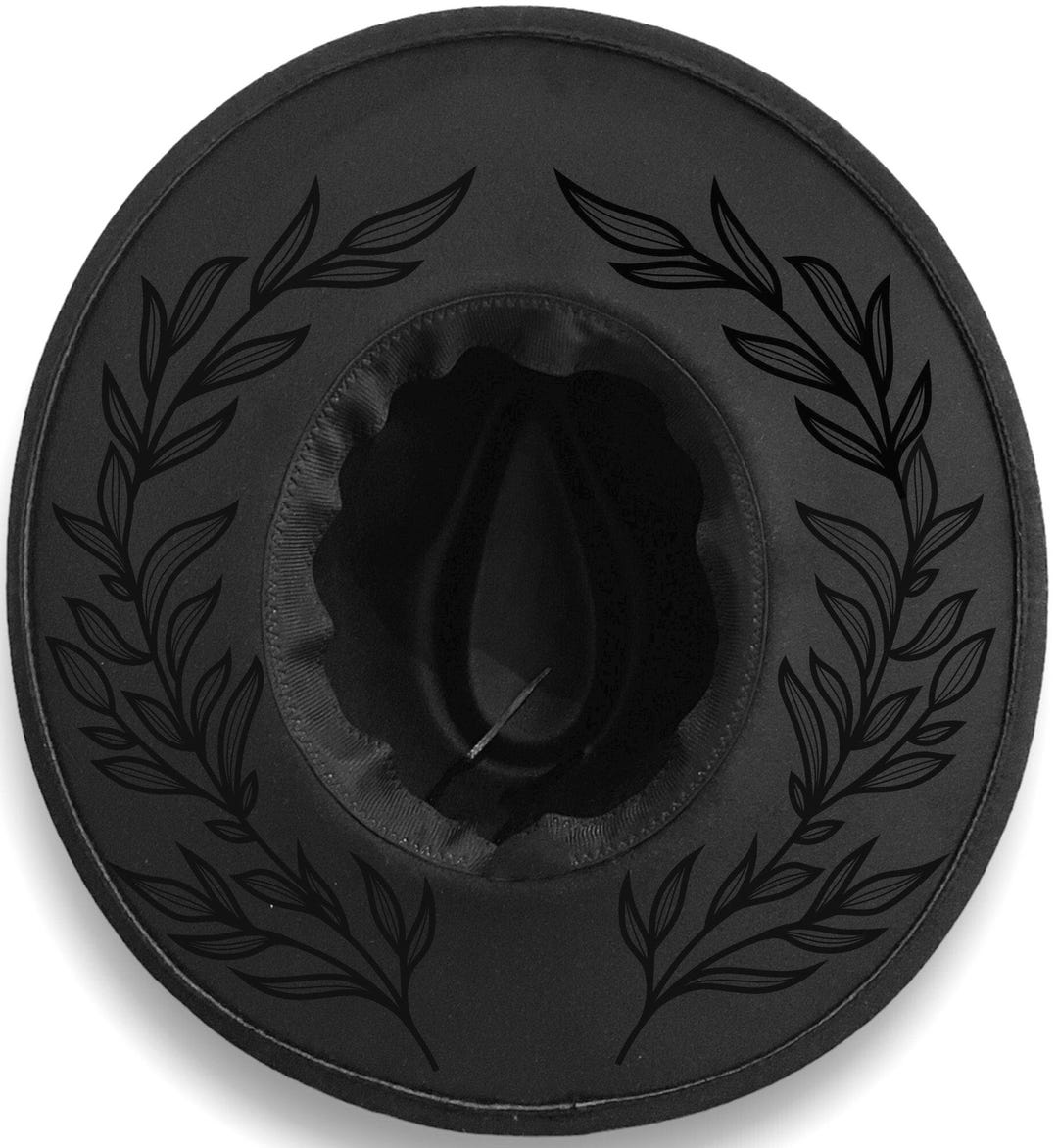 Dark Shadow Floral Magical Fedora Wide Brim Hat, Witch Hat, Fairy ...