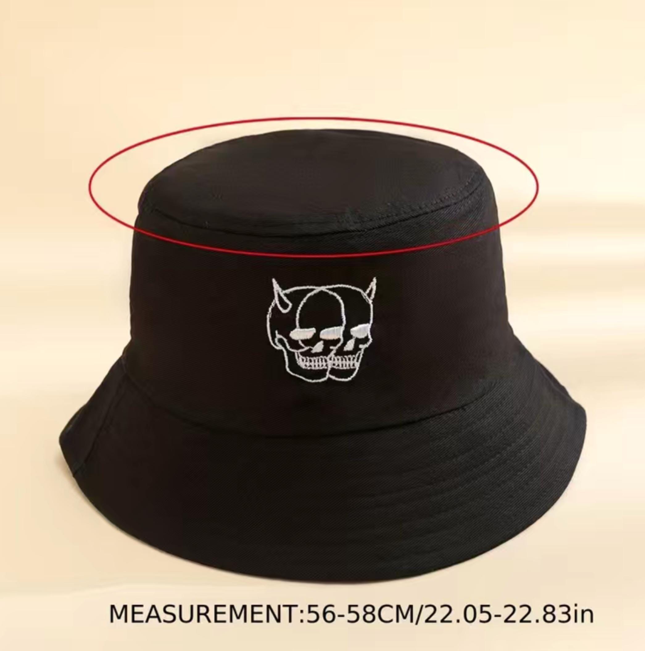Devil Horn Shull Embroidery Bucket Hat Unisex - Etsy