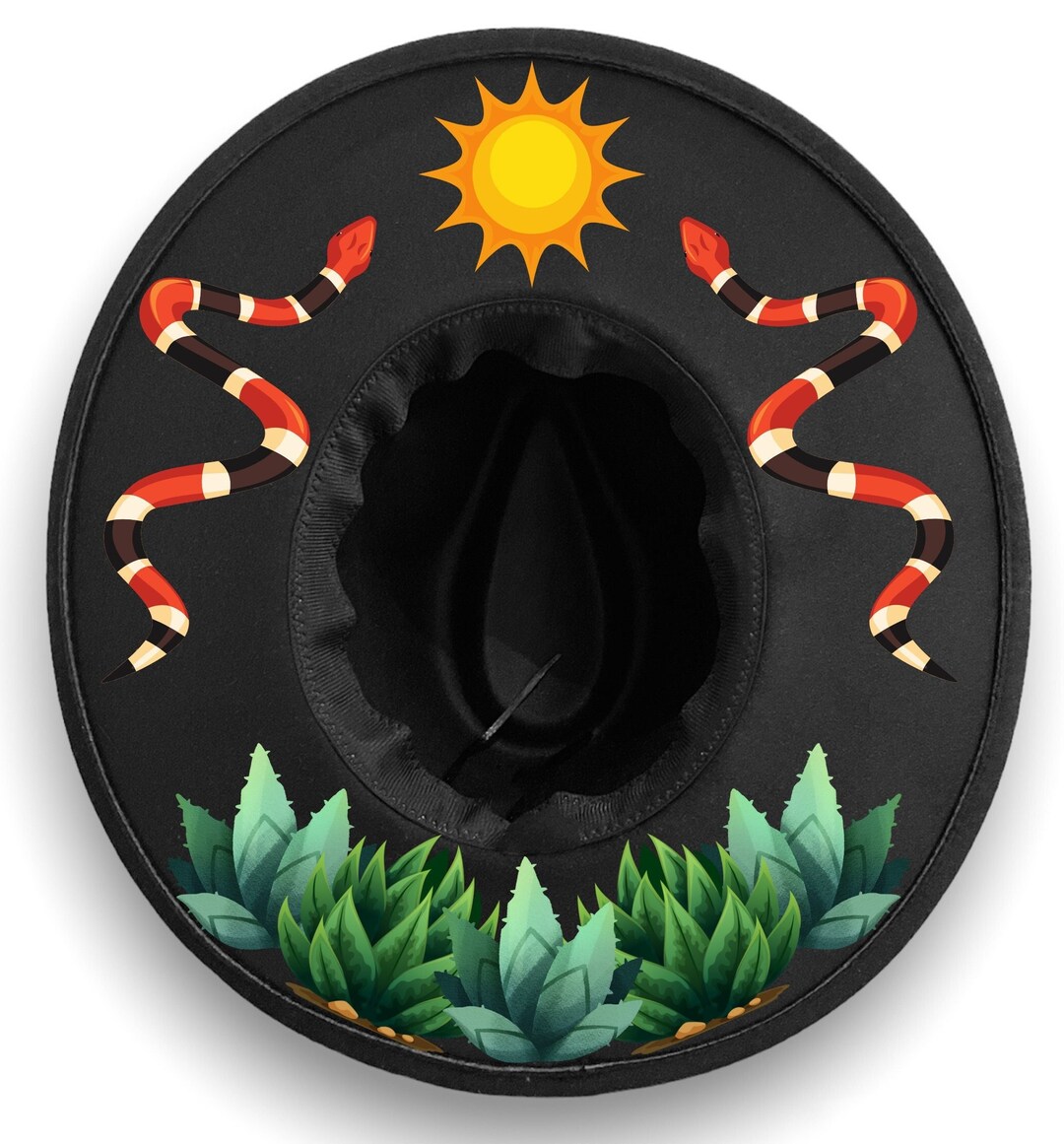 Sun Snake Fedora: Vegan Felt Wide Brim Witch Hat - Etsy