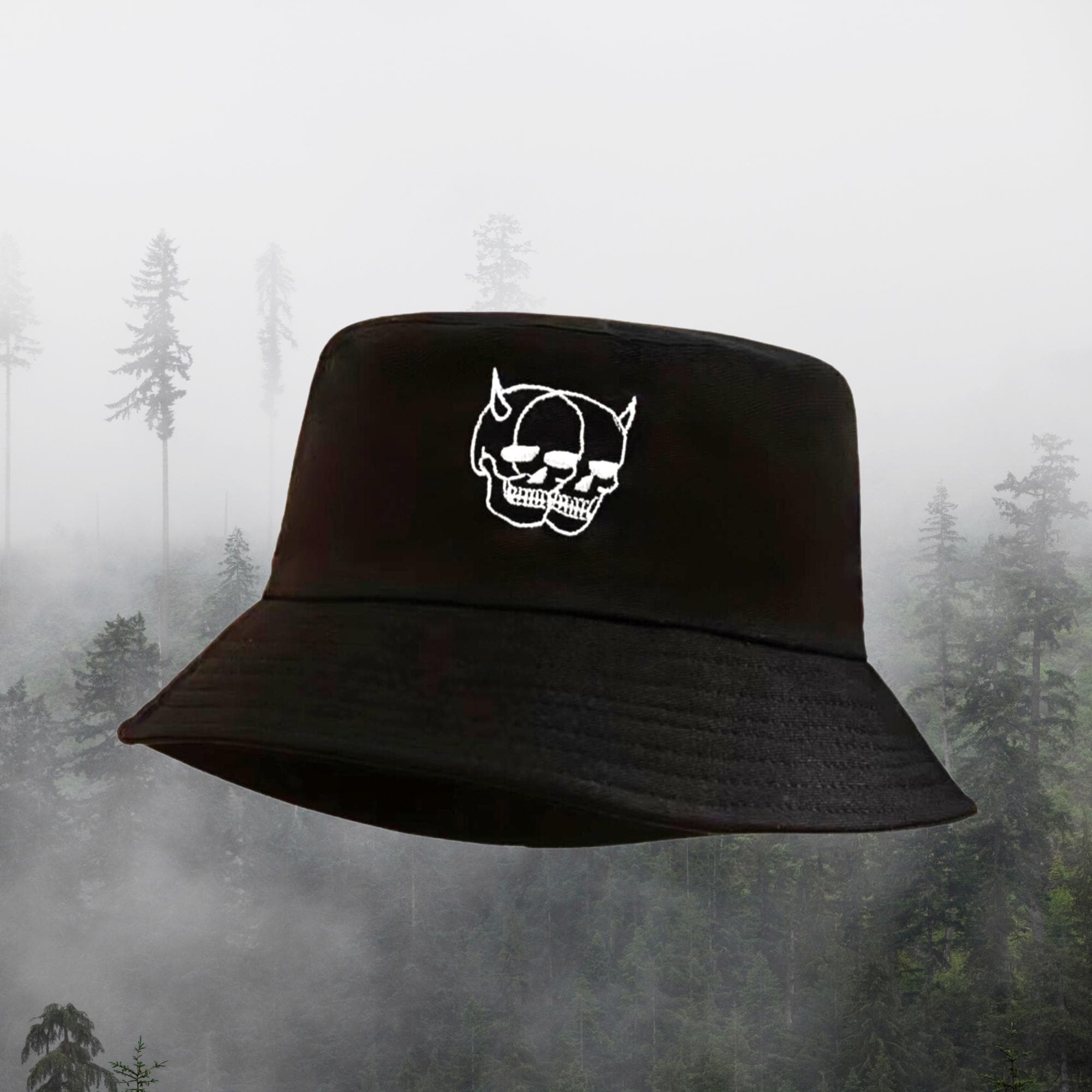 Devil Horn Shull Embroidery Bucket Hat Unisex - Etsy