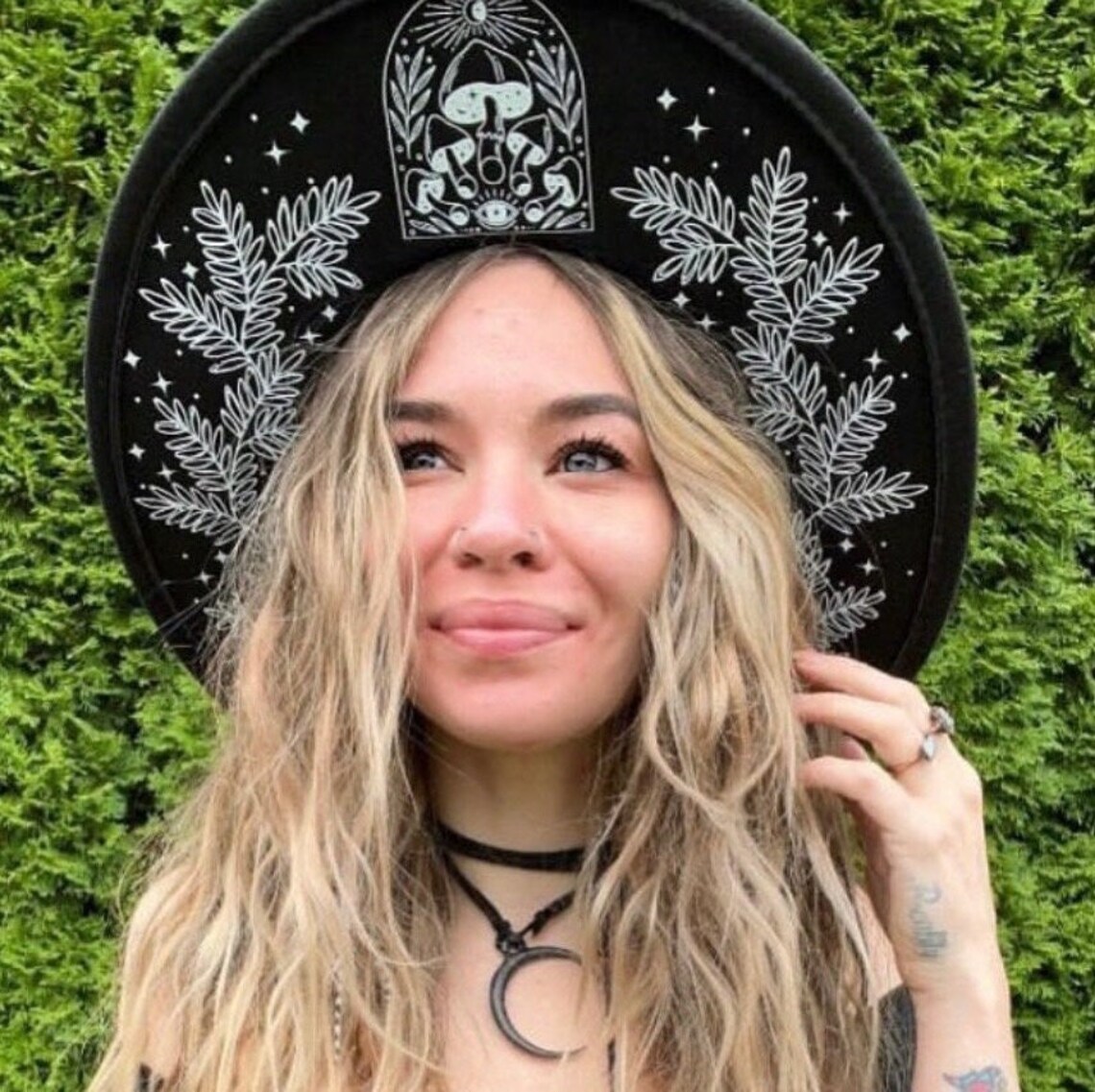 Handmade Mushroom Fern Fedora: Gothic Starlight Witch Hat - Etsy