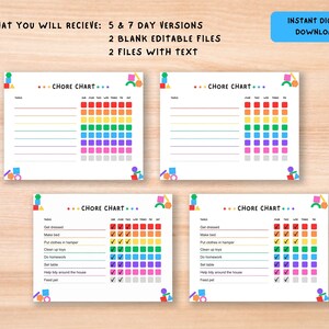Kid's Daily Chore Chart | Routine Checklist | Chore Chart for Kids ...