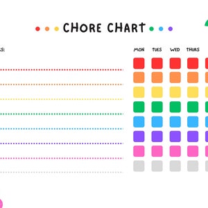 Kid's Daily Chore Chart | Routine Checklist | Chore Chart for Kids ...