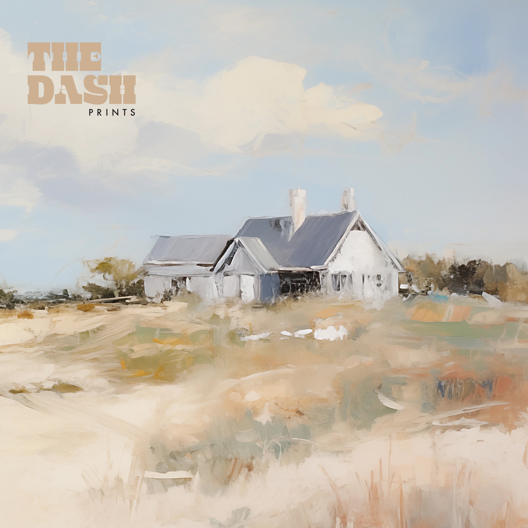 Frame TV Coastal Cottage Painting, Samsung Frame TV Art, Digital ...