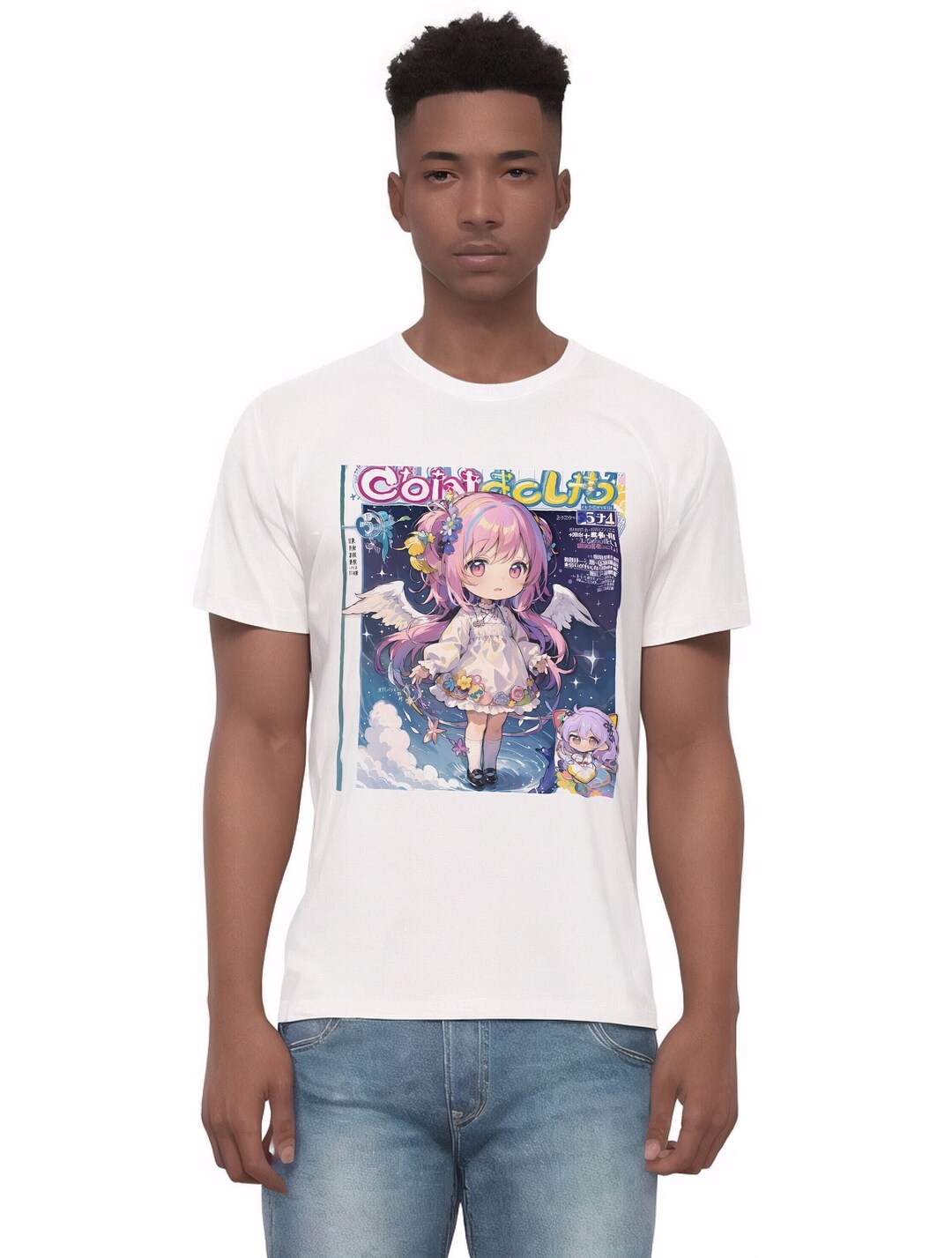 Unisex Anime Tee Kawaii Chibi Anime Shojo Shirt Cute Manga Graphic Tee ...