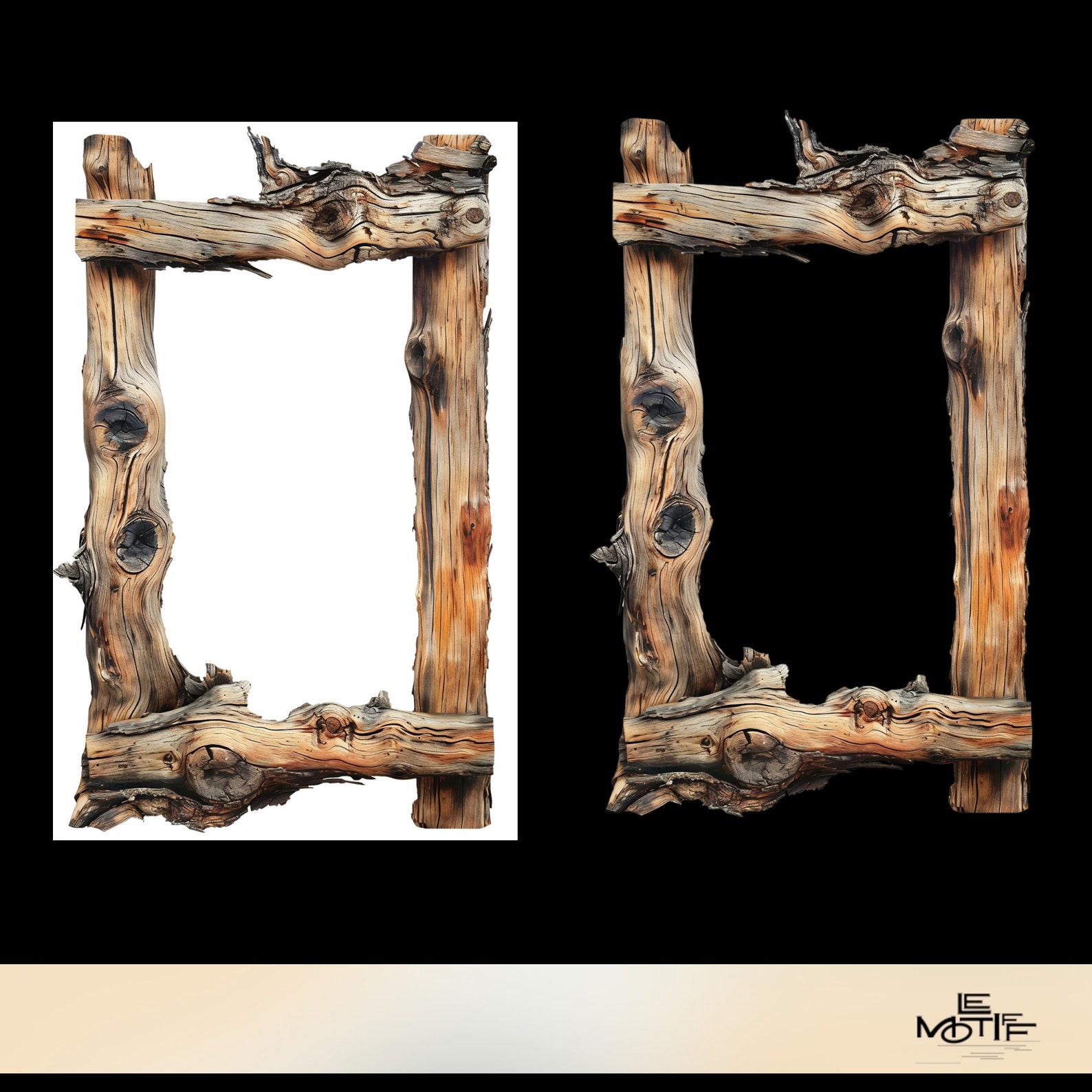 Weathered Wood Frames Clipart, Realistic Wooden Frames Junk Journal ...