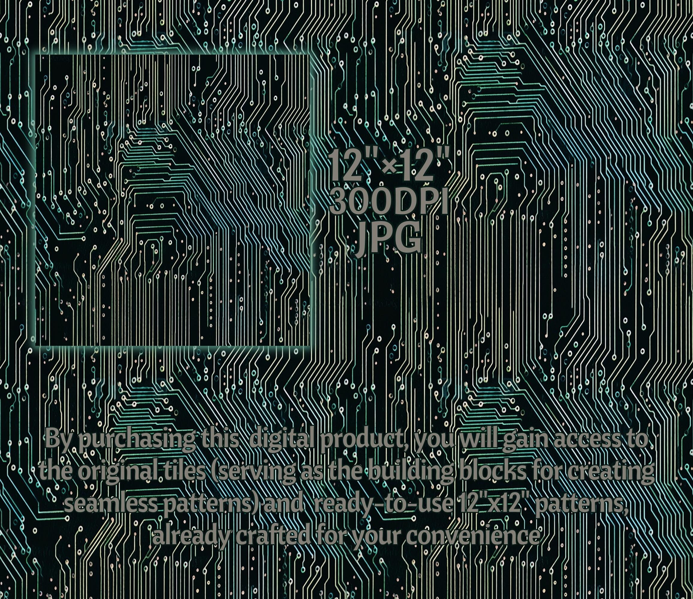 Dark Cyber Circuitry SEAMLESS Papers Printable Black Circuit Boards ...