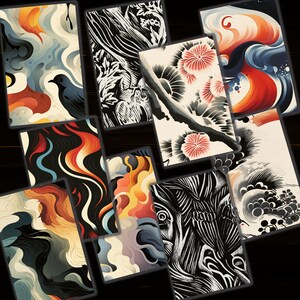 Fine Art SEAMLESS Digital Papers Abstract Junk Journal Pages Artistic ...