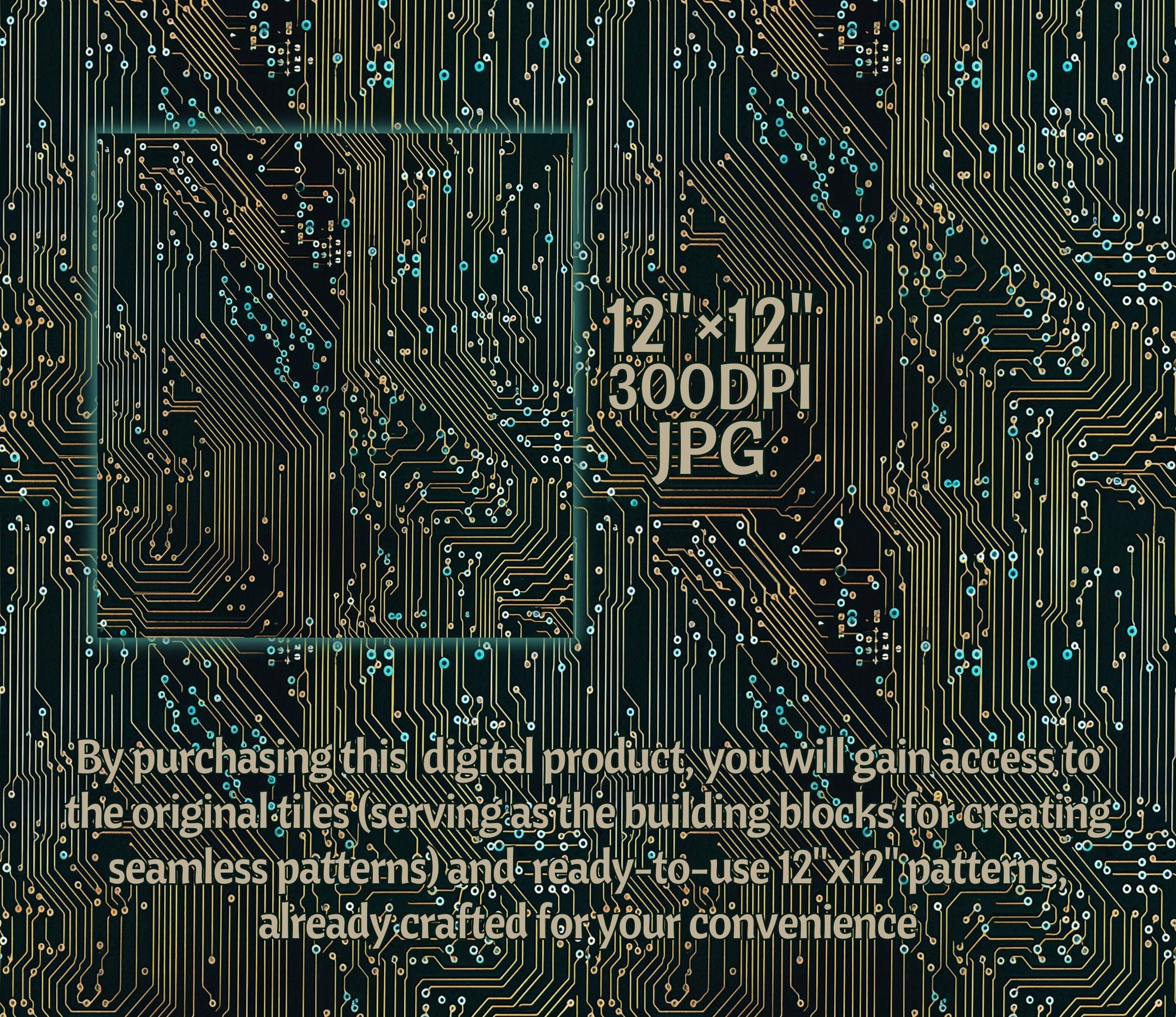 Dark Cyber Circuitry SEAMLESS Papers Printable Black Circuit Boards ...