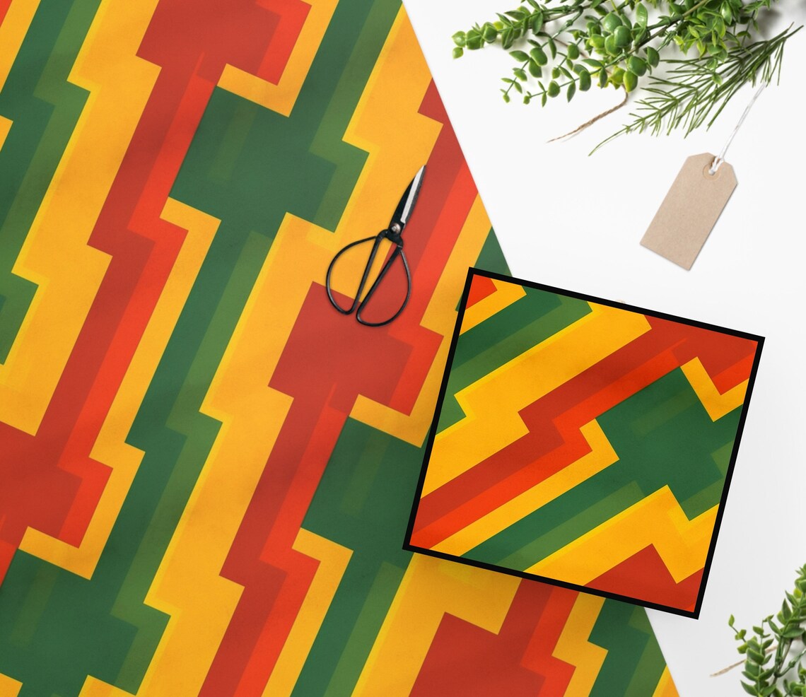 Rasta Retro Digital Papers JPG Printable Green Red Gold Reggae Seamless ...