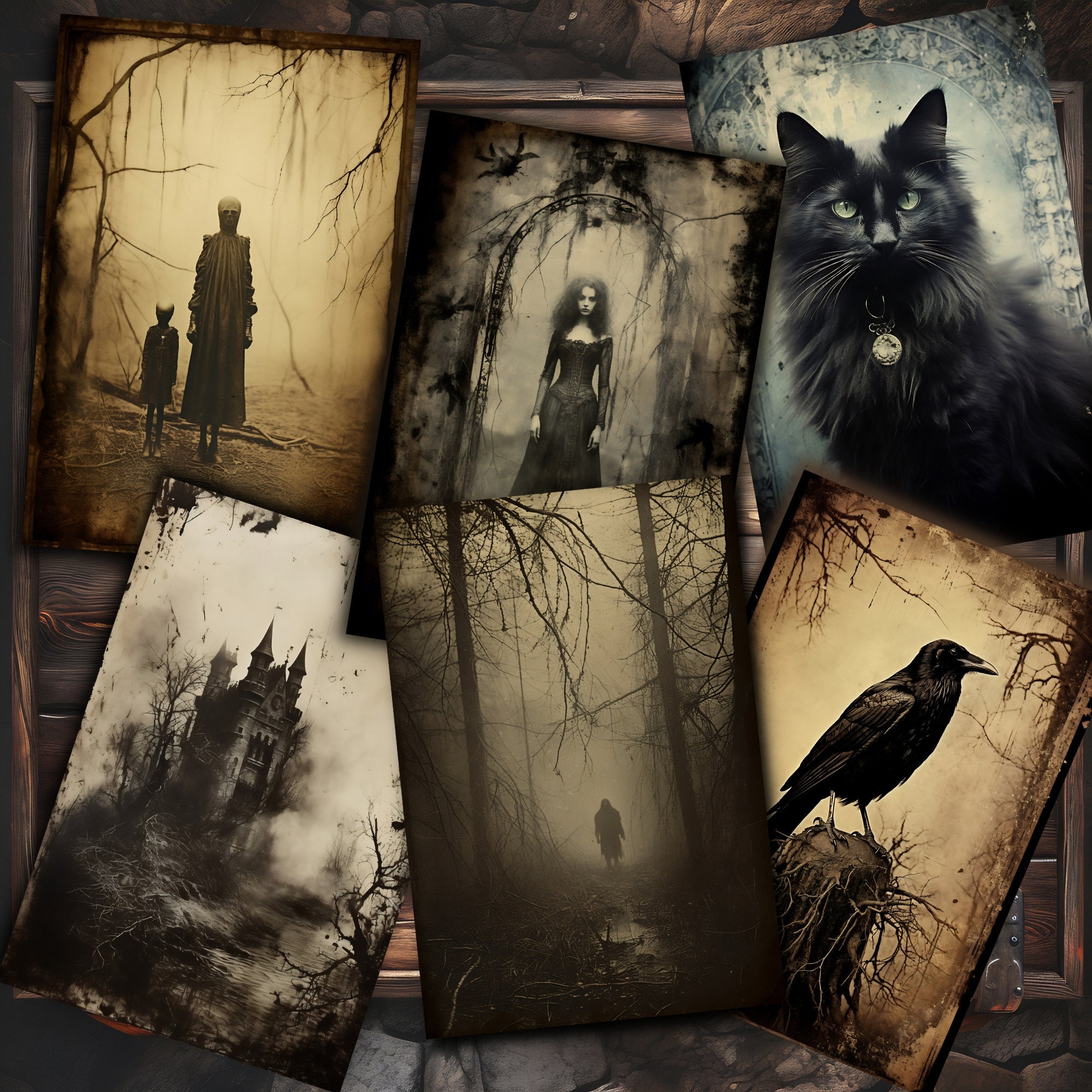 Gothic Horror Junk Journal Pages Printable Halloween Spooky Papers - Etsy