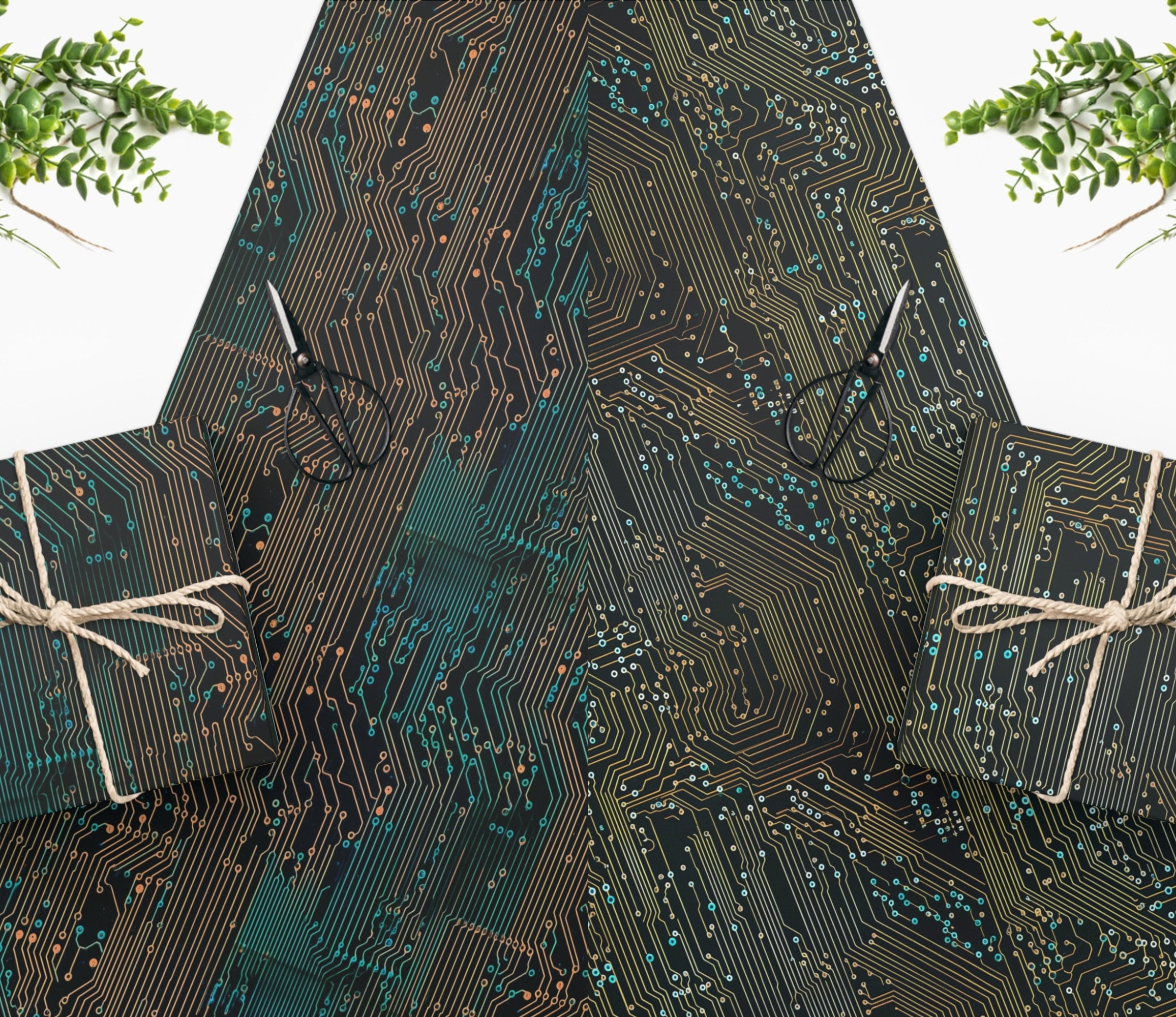 Dark Cyber Circuitry SEAMLESS Papers Printable Black Circuit Boards ...