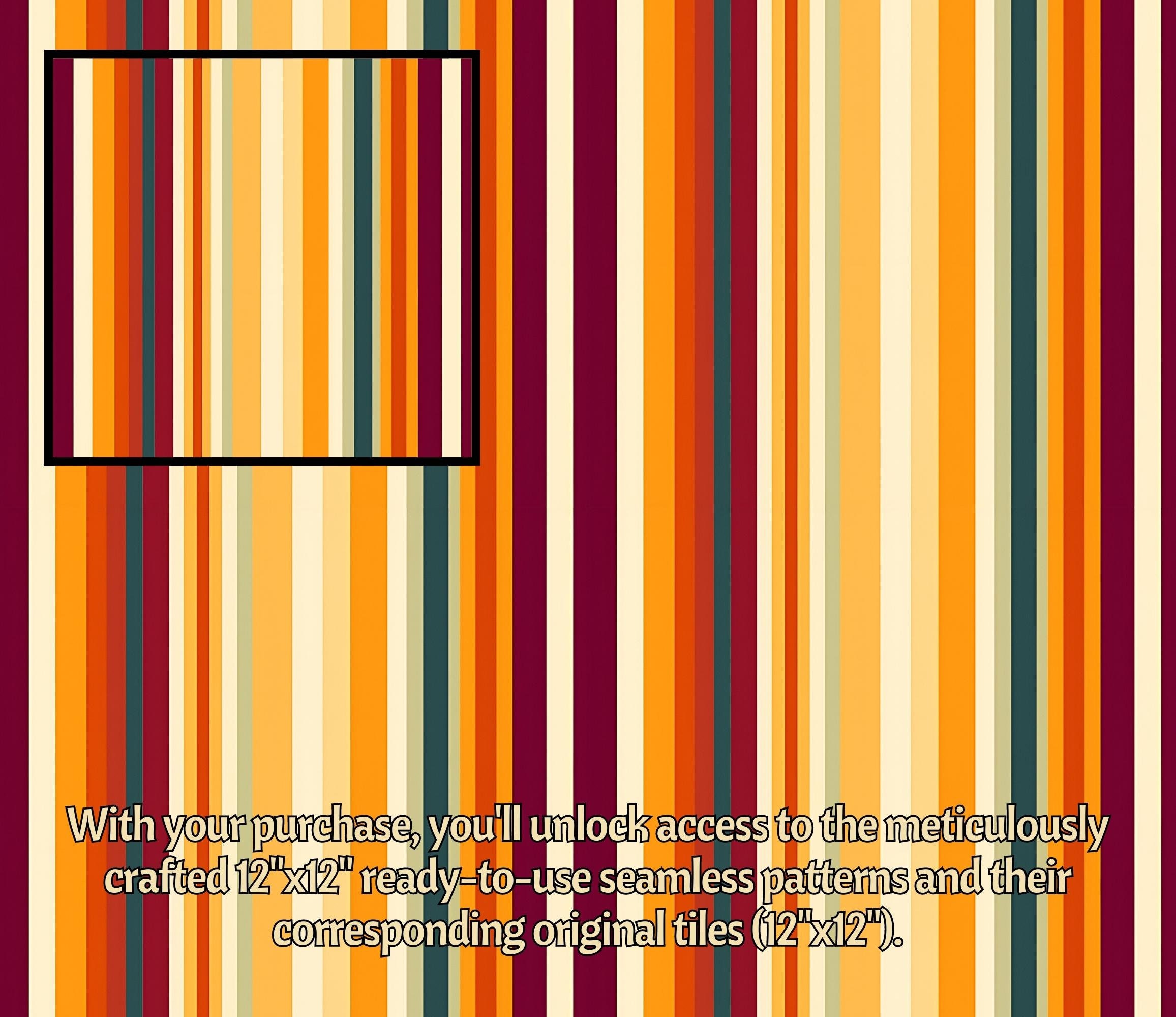 Retro Palette Vertical Stripes Digital Papers Printable 60s 70s Striped ...