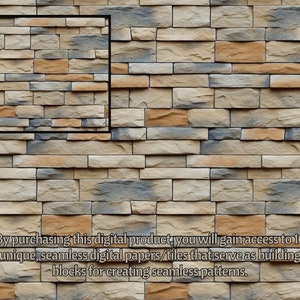 Stone Cladding DIGITAL Papers Printable Decorative Stone Wall Textures ...