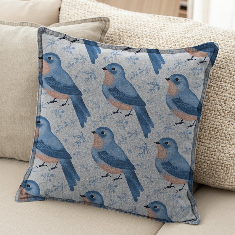 Blue Birds SEAMLESS Patterns Printable Bluebirds DIGITAL Papers ...