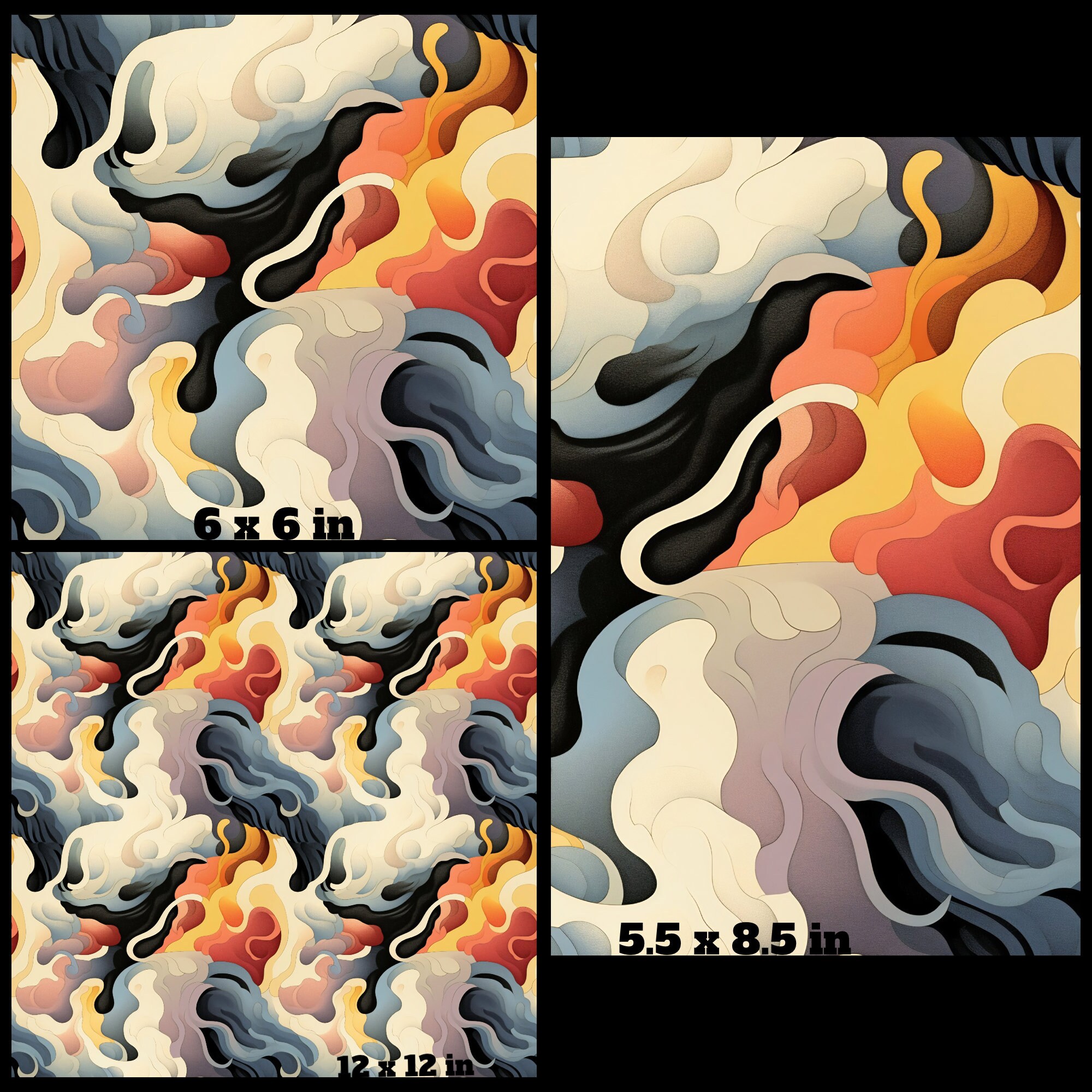 Fine Art SEAMLESS Digital Papers Abstract Junk Journal Pages Artistic ...