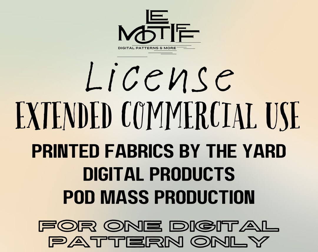 Extended Commercial Use License for Digital Pattern - Etsy