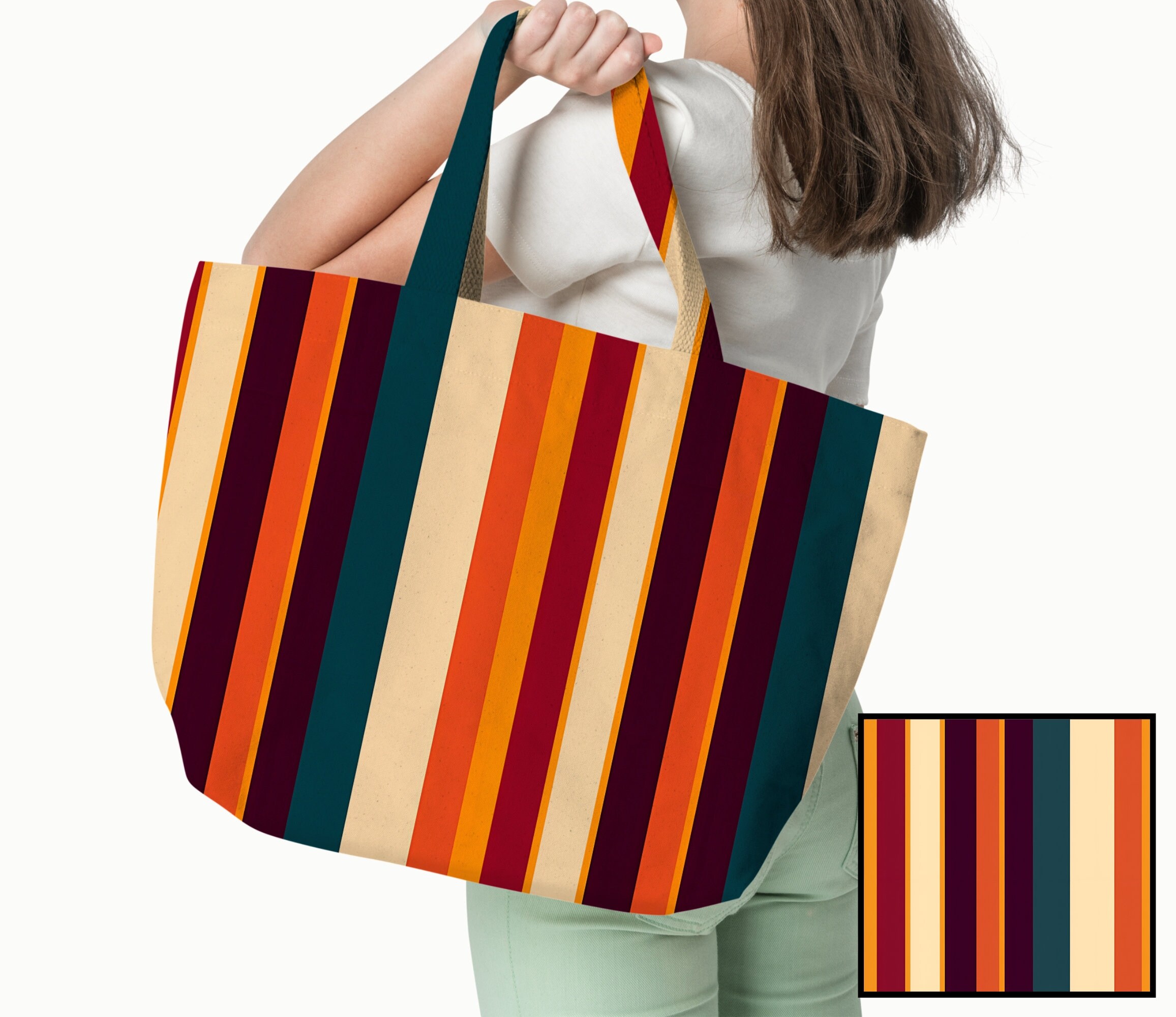 Retro Palette Vertical Stripes Digital Papers Printable 60s 70s Striped ...