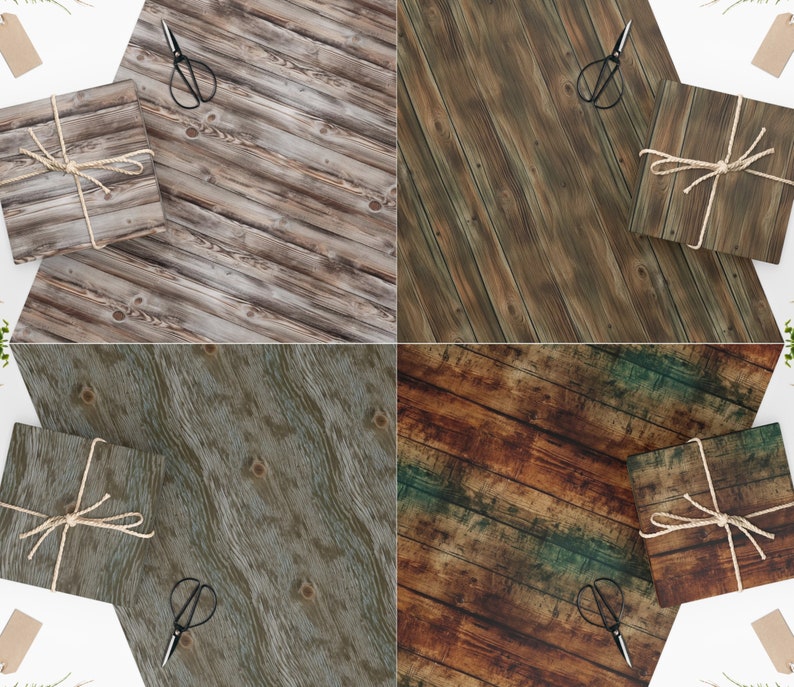 Mixed Barn Wood SEAMLESS Patterns, Weathered Rustic Wood Planks ...