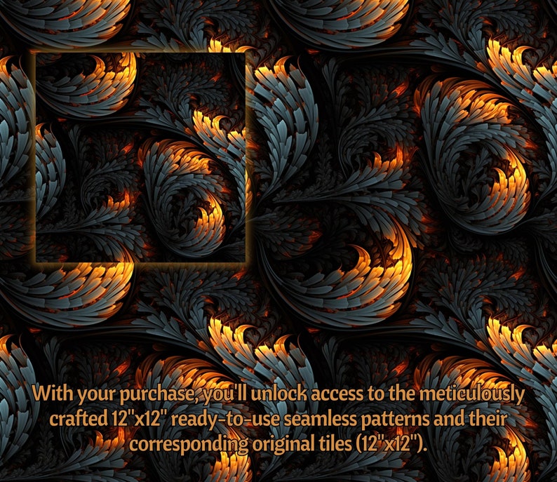 Fractals SEAMLESS Patterns Mystical Geometry DIGITAL Papers Fractal ...