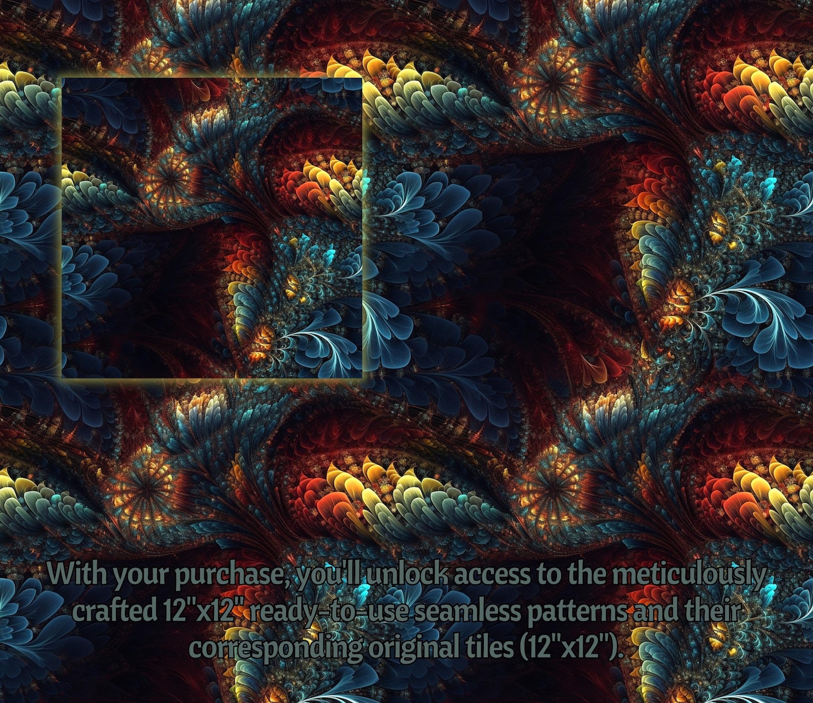 Fractals SEAMLESS Patterns Mystical Geometry DIGITAL Papers Fractal ...