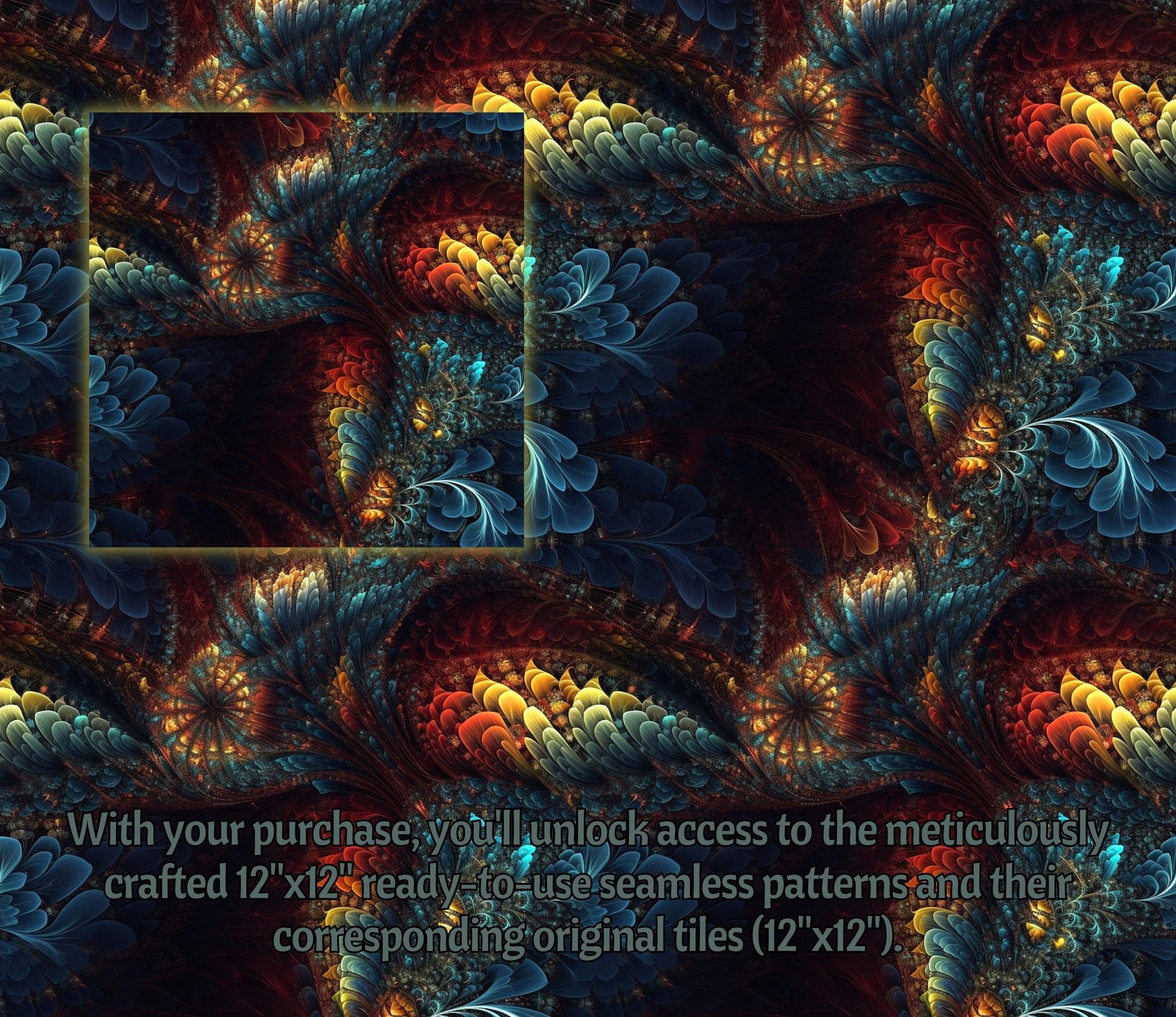 Fractals SEAMLESS Patterns Mystical Geometry DIGITAL Papers Fractal ...