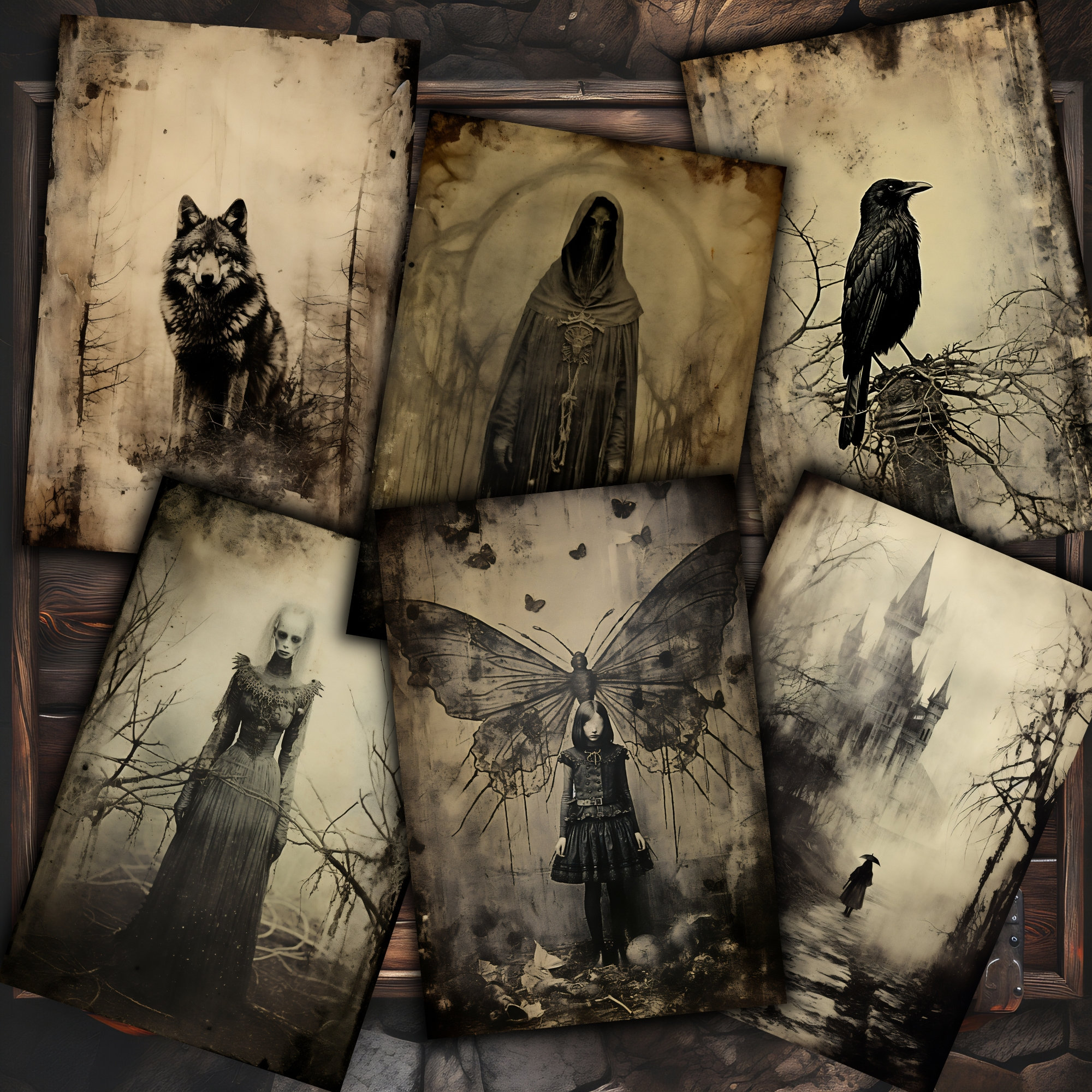 Gothic Horror Junk Journal Pages Printable Halloween Spooky Papers - Etsy