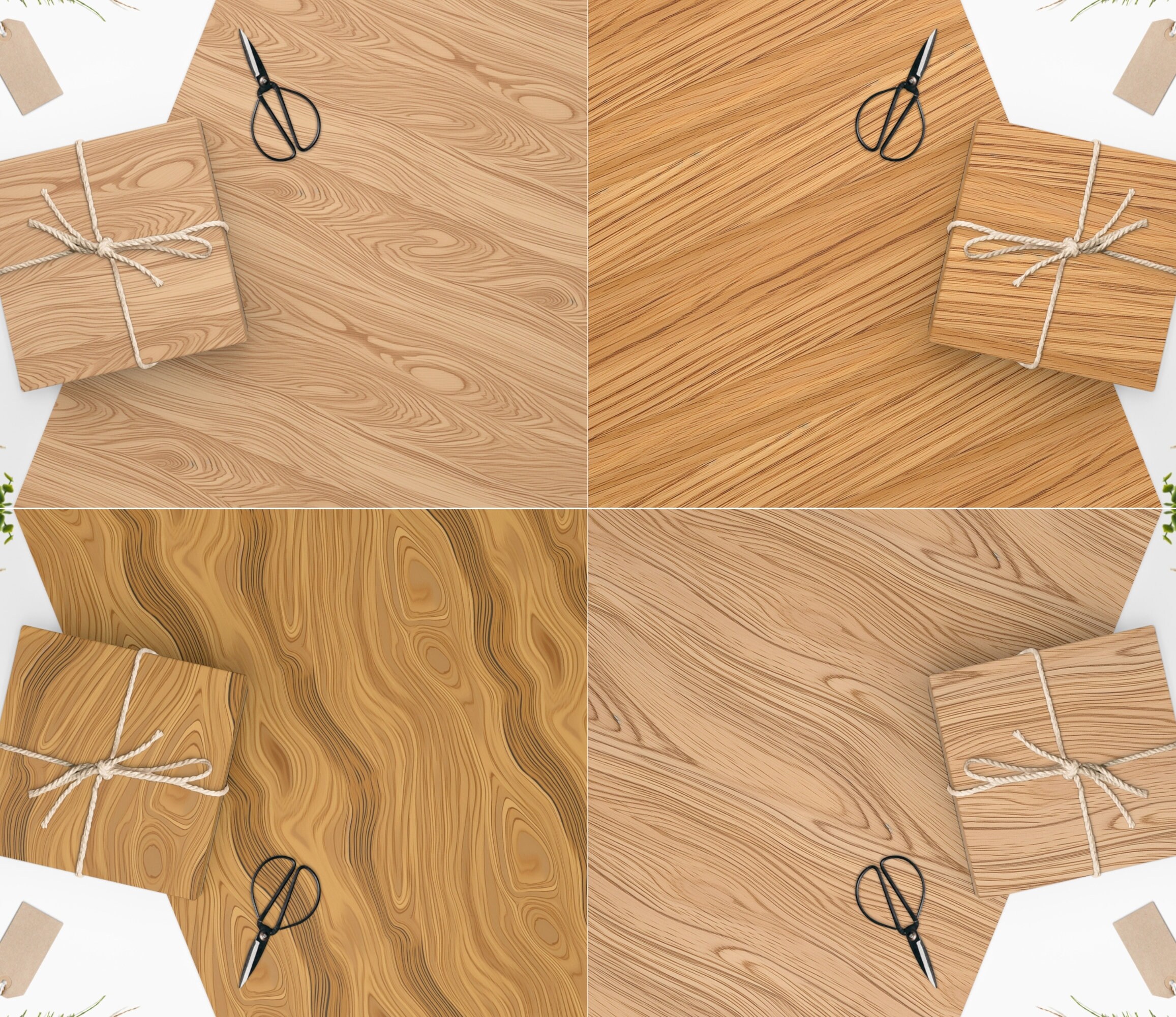 Natural Wood Grain Texture Pack | Light & Warm Wood SEAMLESS Patterns ...