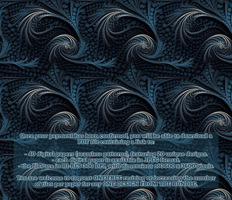 Embossed Fractals Digital Papers JPG Printable 3D Seamless Fractal ...