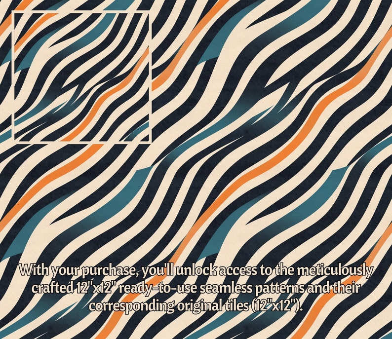 Wavy Stripes Digital Papers Printable Retro Wavy Lines Seamless ...