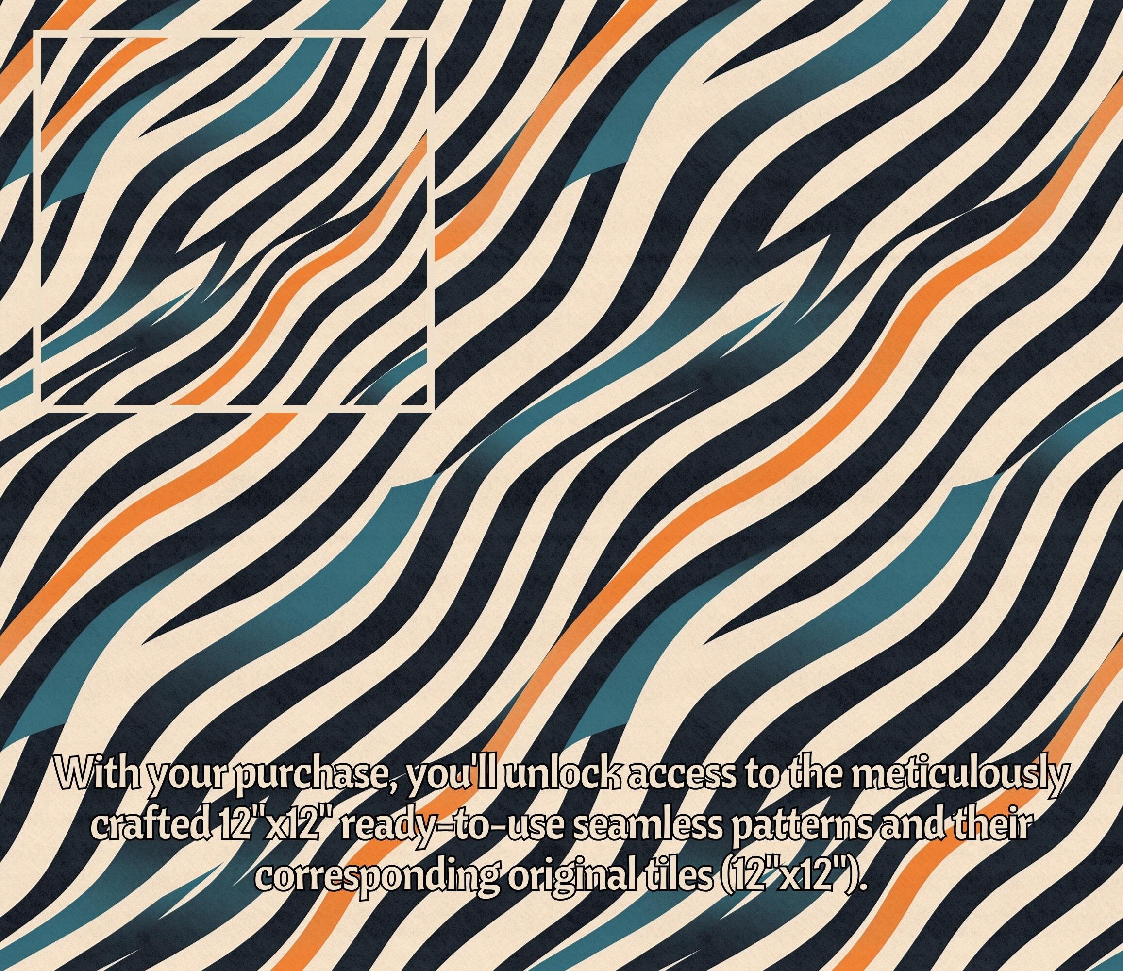 Wavy Stripes Digital Papers Printable Retro Wavy Lines Seamless ...