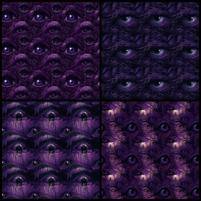 Creepy Eyes SEAMLESS Patterns Printable Halloween Spooky Eyes DIGITAL ...
